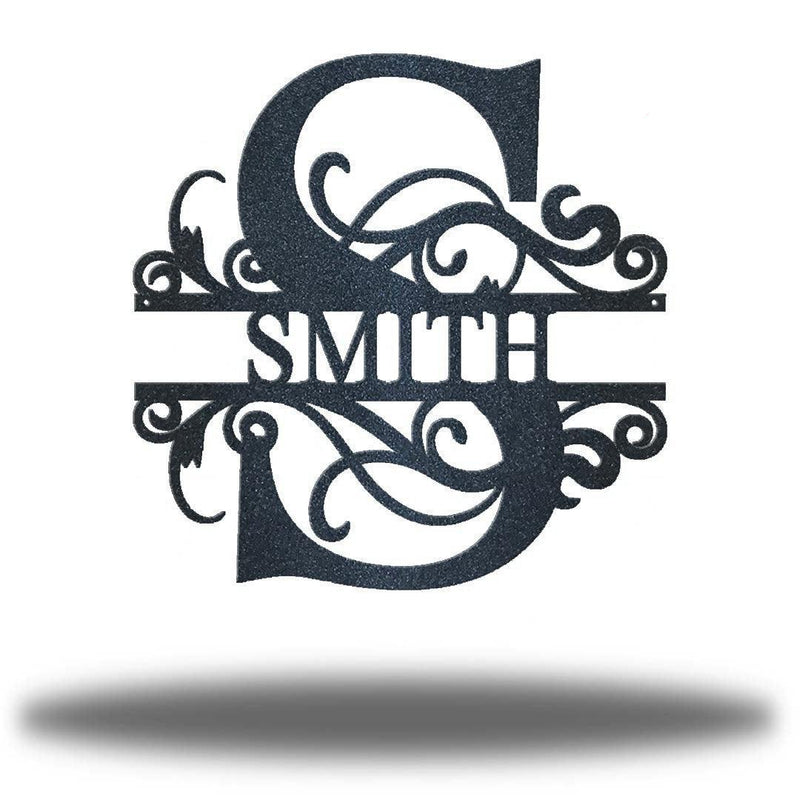 Custom Swirl Split Letter Monogram|Metal Wall Art by Riverside Designs