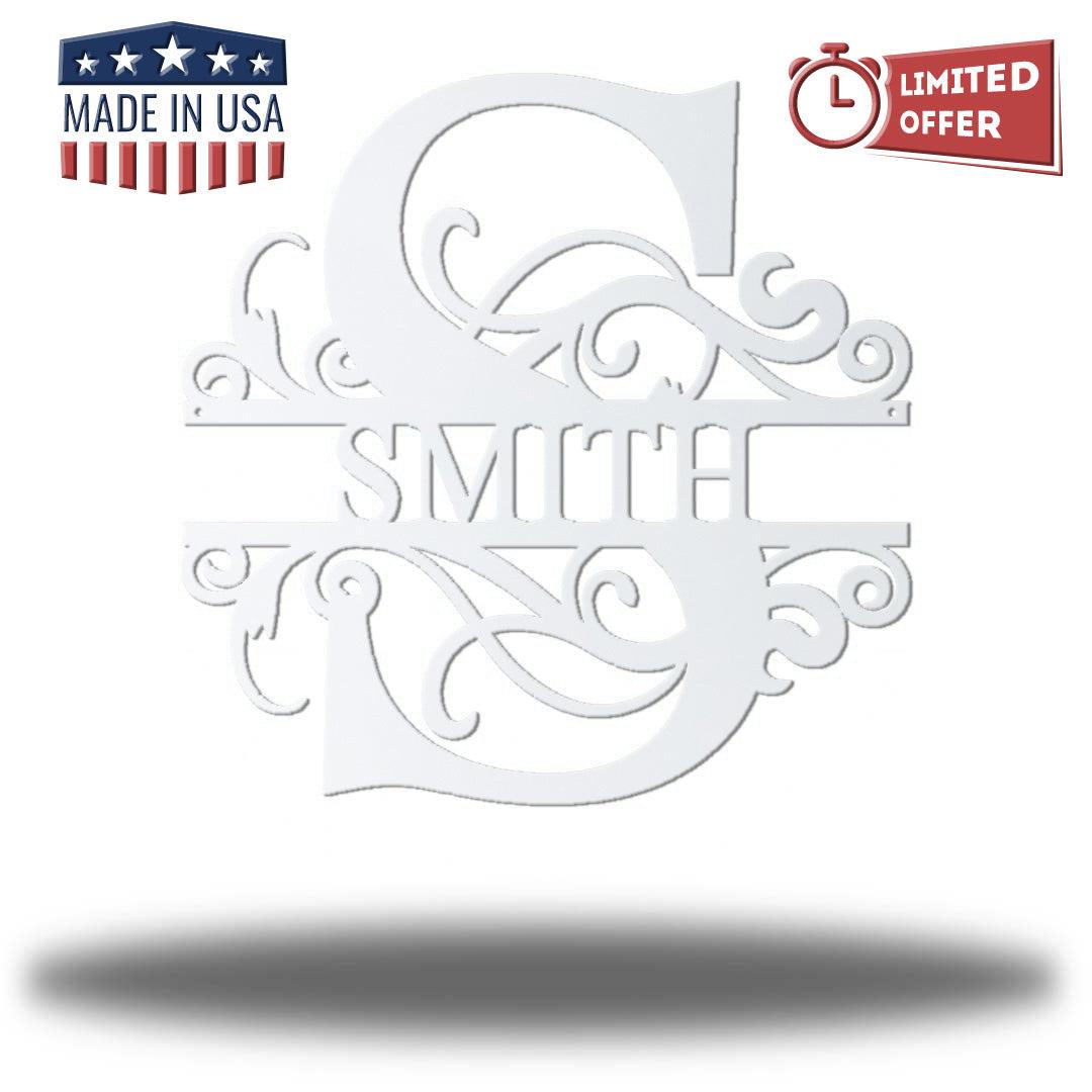 Custom Swirl Split Letter Monogram|Metal Wall Art by Riverside Designs